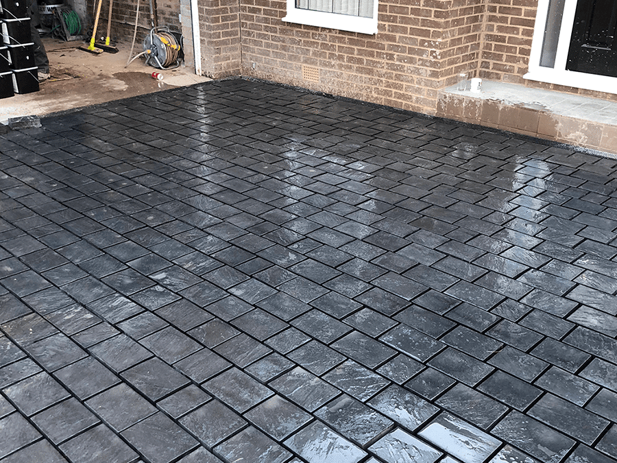 Marshalls Drivesys Basalt Riven Block Paving Driveway Leyland - Masons