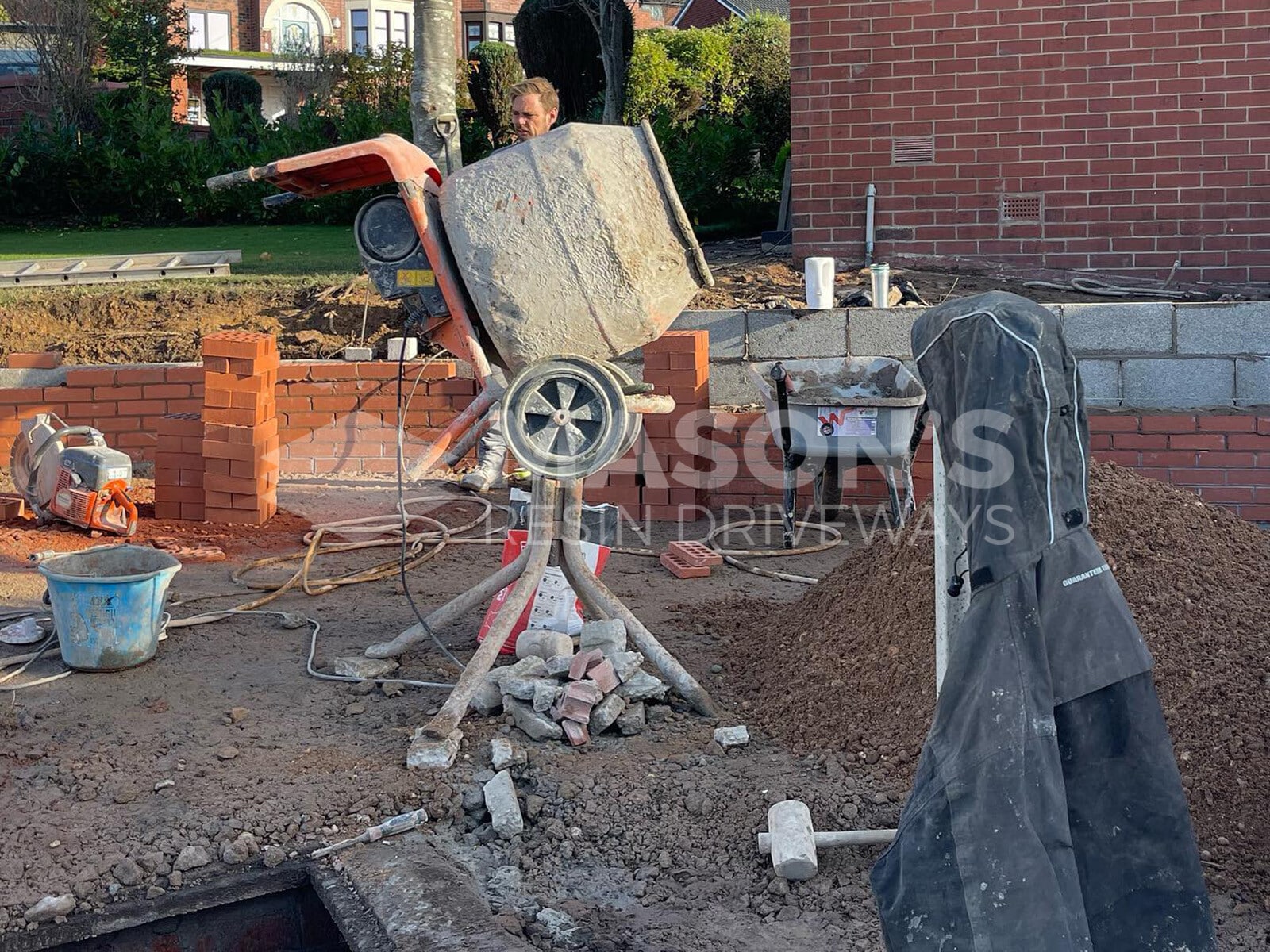 Split Level Driveway, Path and Wall Installation, Chorley, Lancashire